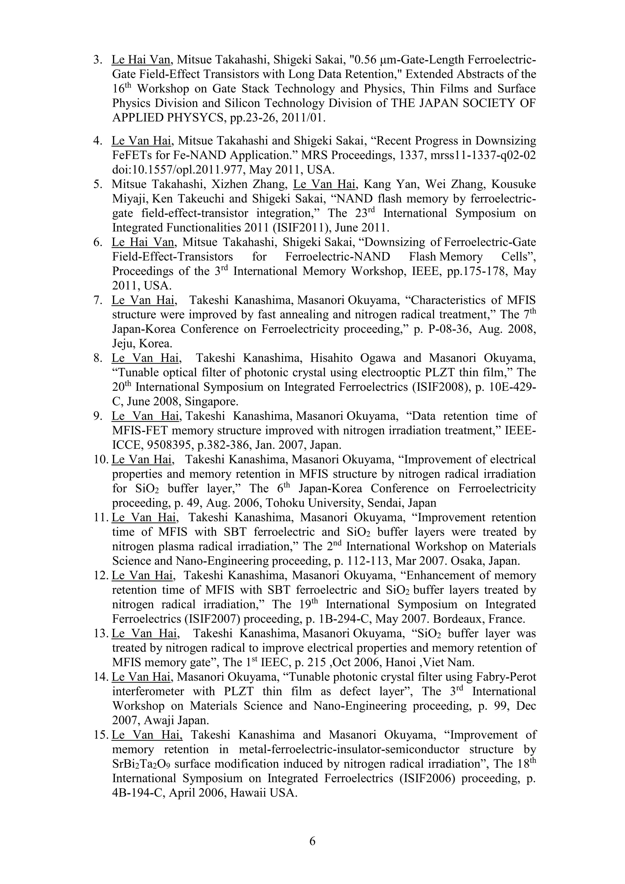 Le Van Hai- Resume | PDF | Chemistry | Science