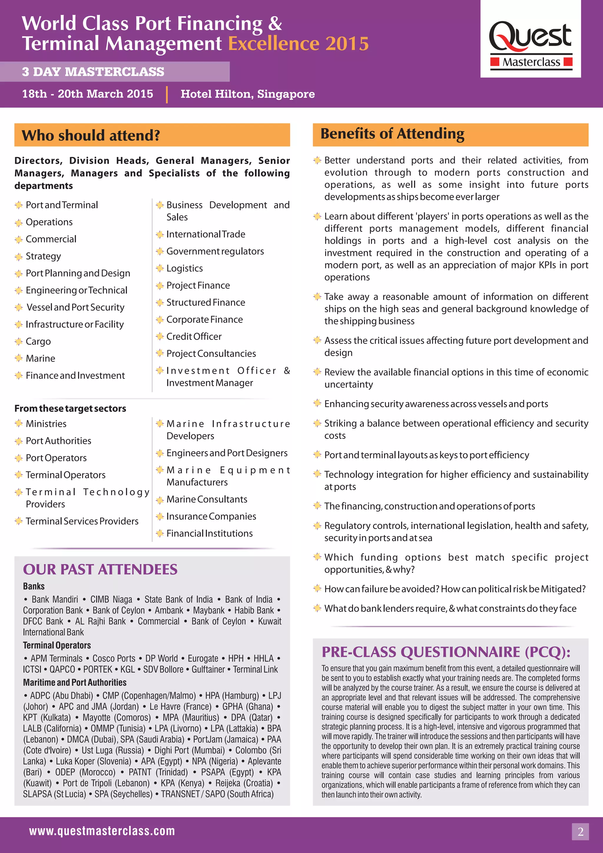 World Class Port Financing and Terminal Management Excellence 2015 ...