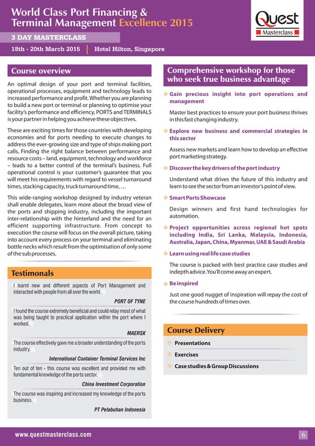 World Class Port Financing and Terminal Management Excellence 2015 ...
