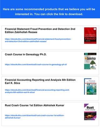 Crash Course in Accounting and Financial Statement Analysis 2nd Edition ...