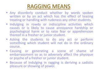 57663649-Anti-Ragging for medical and dental students | PPT | Crime ...