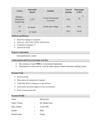 New dixit resume | PDF