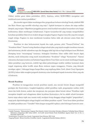 Tasawuf dan Sosialisme Islam : Formulasi Historis Mewujudkan Peradaban yang Harmonis | PDF