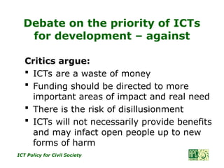 ICT for Development (ICT4D) : training guide | PPT