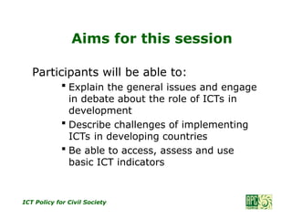 ICT for Development (ICT4D) : training guide | PPT