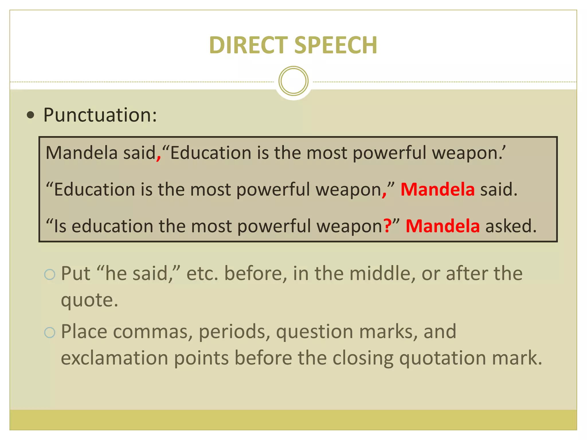 Direct and Indirect Speech | PPT