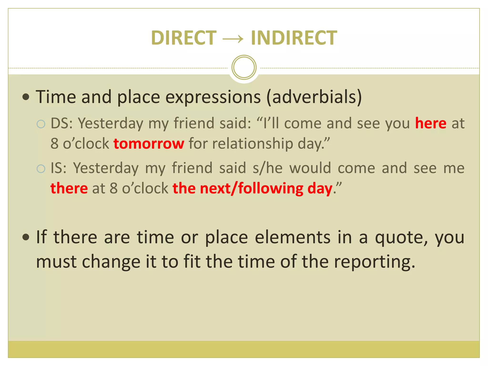 Direct and Indirect Speech | PPT