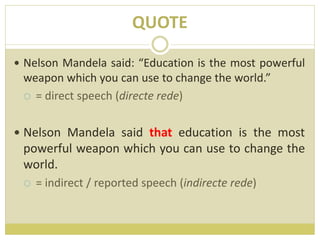 Direct and Indirect Speech | PPT