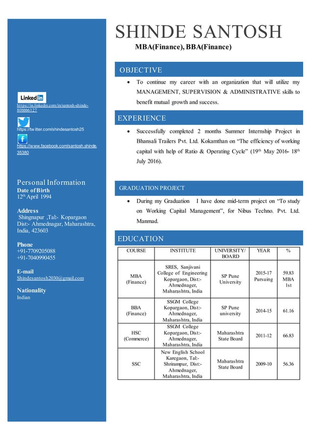 santosh resume1 | PDF