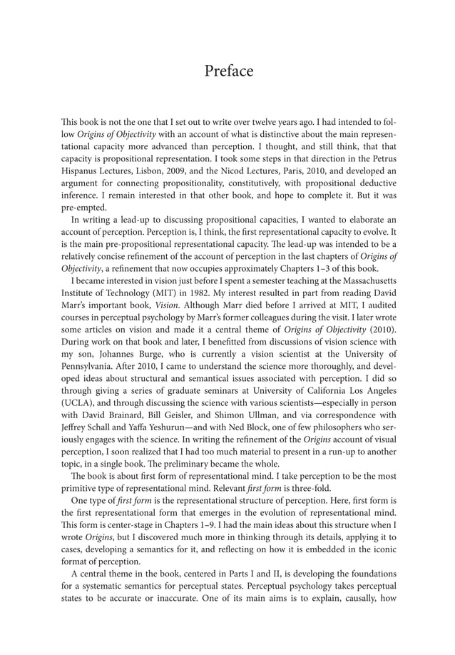 Perception: First Form of Mind Tyler Burge | PDF