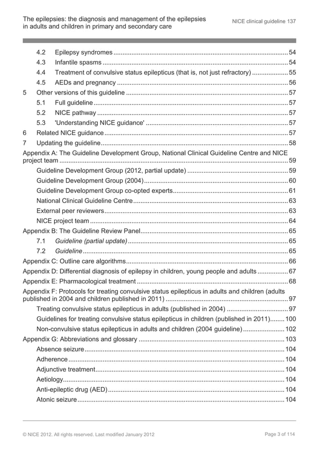 Guidelines of Epilepsy by NICE | PDF