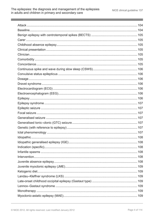 Guidelines of Epilepsy by NICE | PDF