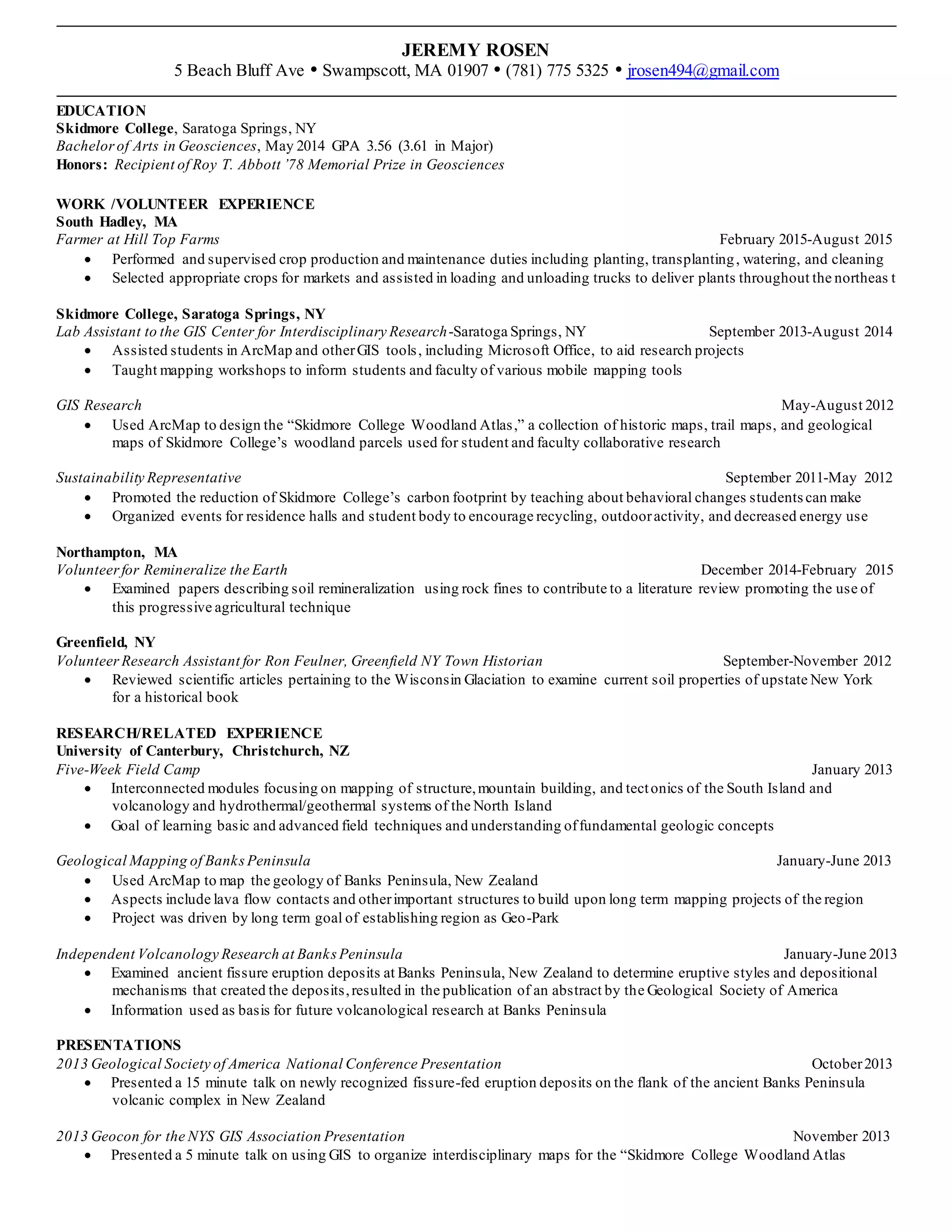 Jeremy Rosen Resume | DOCX