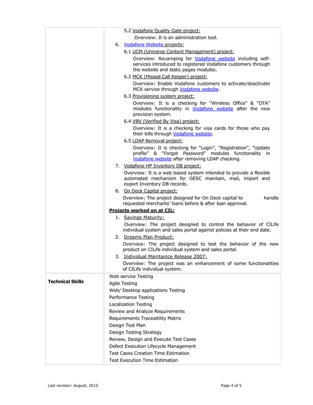 Sara Omran's CV August2015_Senior Testing Analyst-Test Lead | PDF