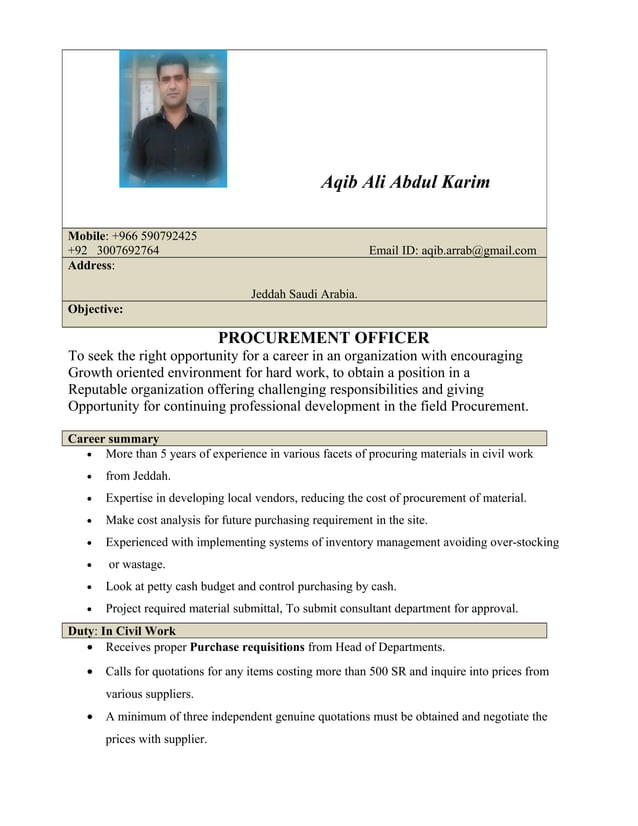 Aqib CV 31.08.2015 | Business | Business and Finance