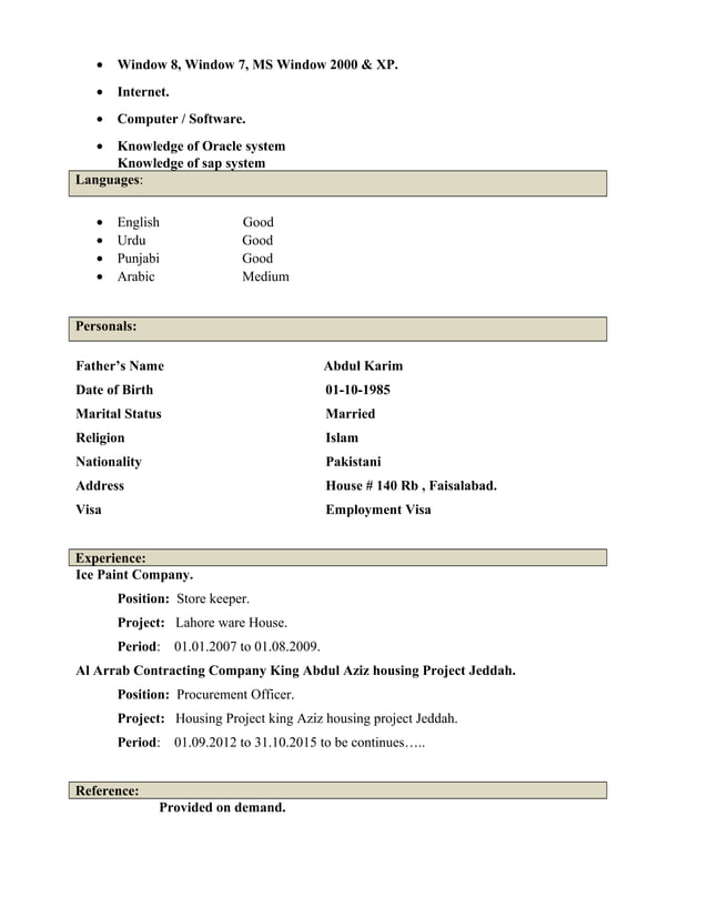 Aqib CV 31.08.2015 | Business | Business and Finance