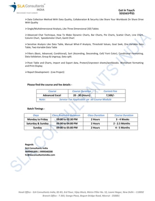 Advanced Excel Course Content | PDF