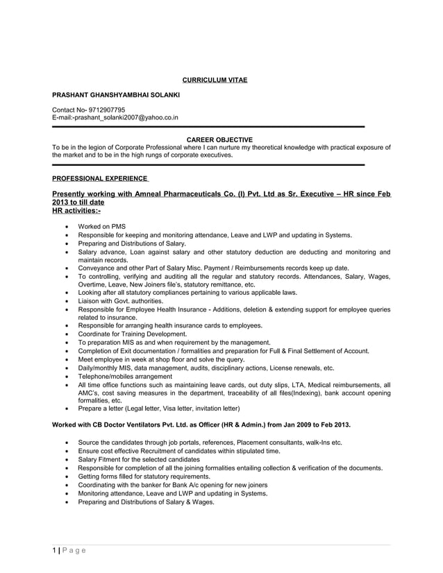 Resume - Prashant1 | DOC