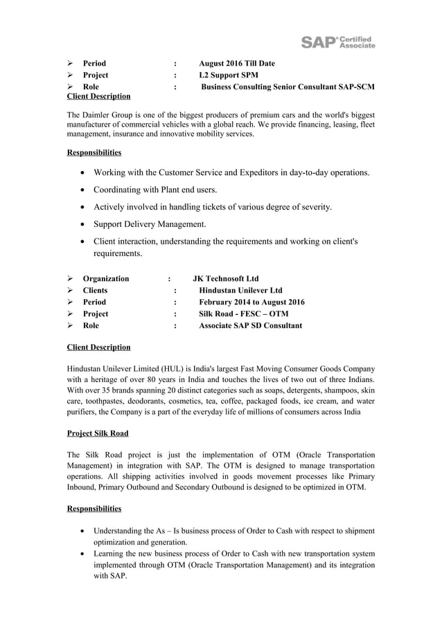 Abhishek Sengupta SAP SD Resume | DOC | Computer Software and Applications | Computing