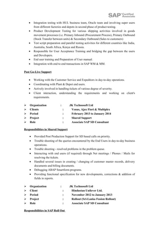 Abhishek Sengupta SAP SD Resume | DOC