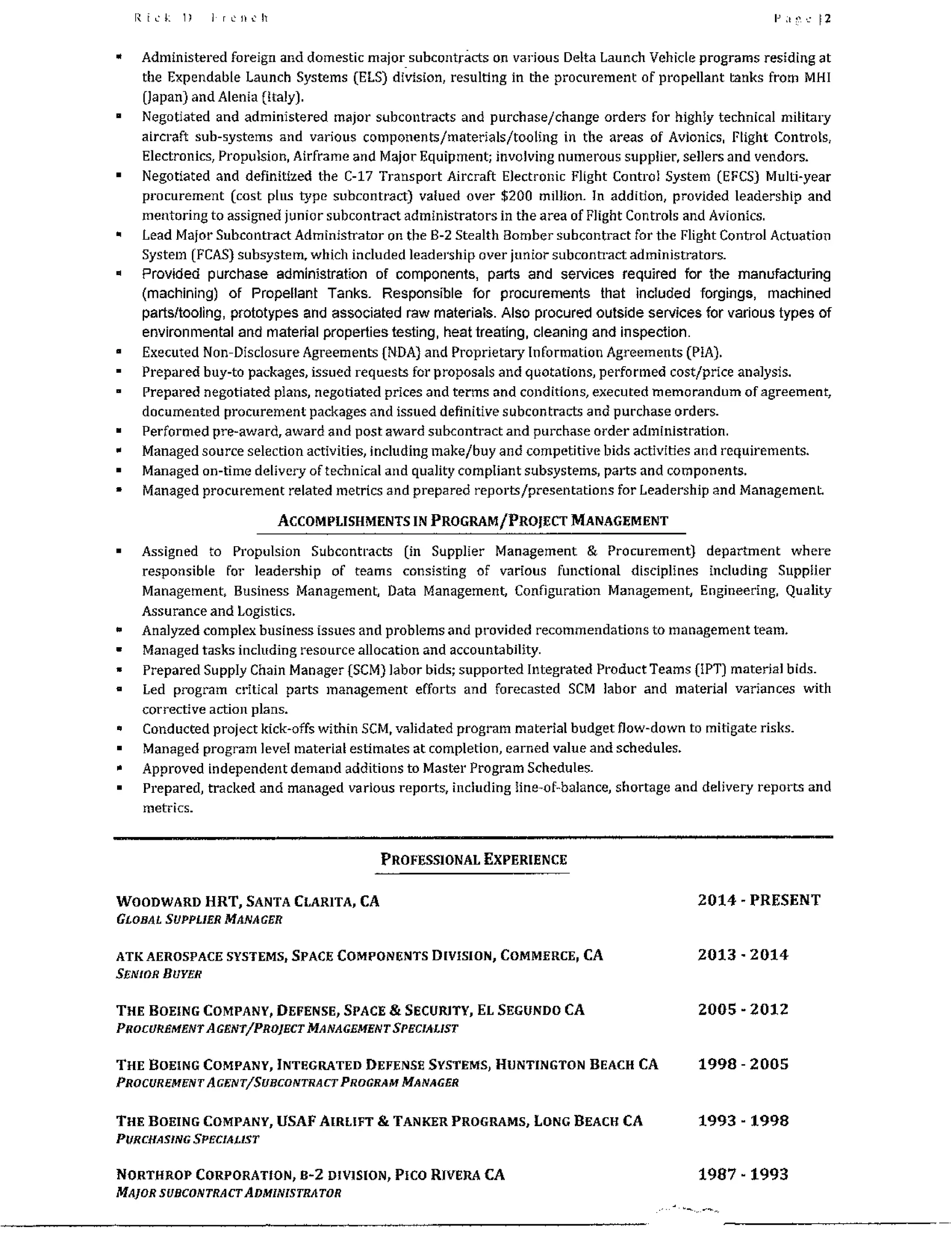 Resume - Rick D. French | PDF