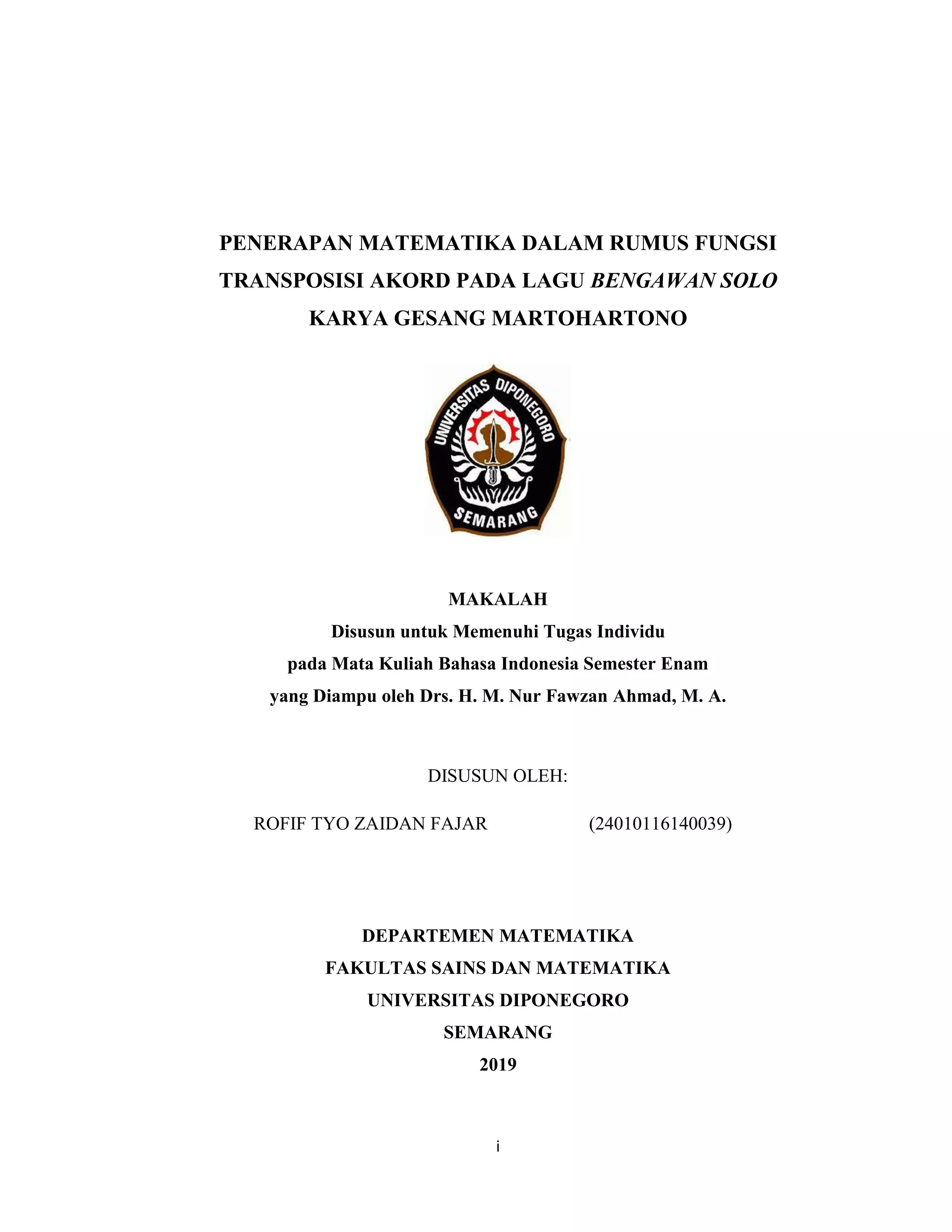 MAKALAH - PENERAPAN MATEMATIKA DALAM RUMUS FUNGSI TRANSPOSISI AKORD ...