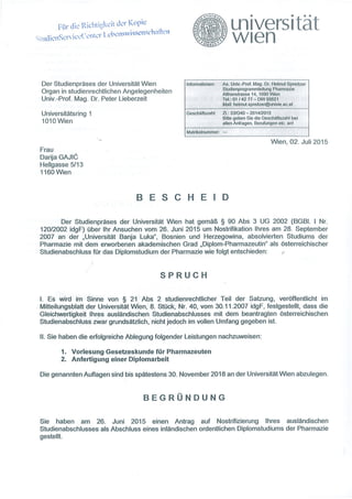 Darija Gajic_BESCHEID | PDF