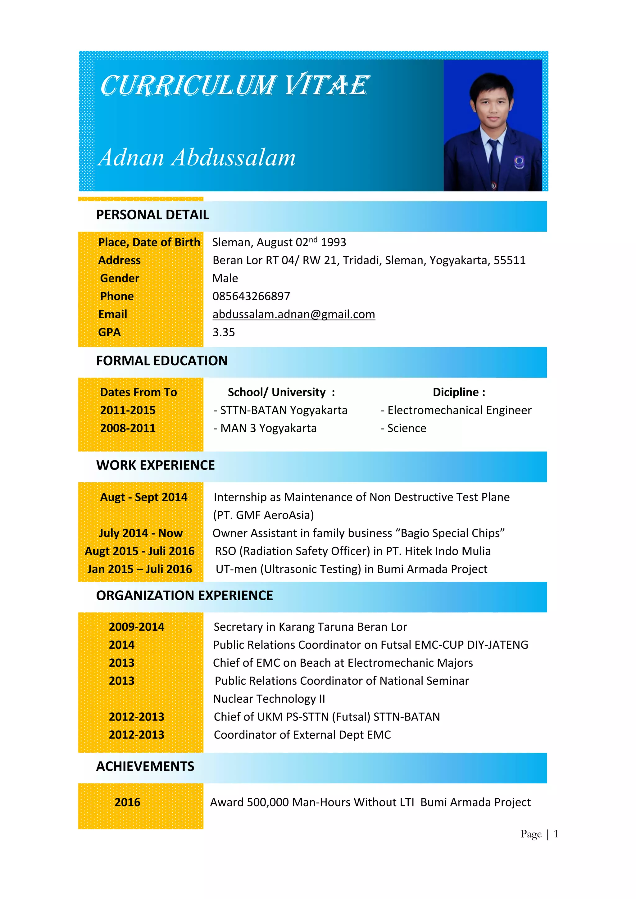CV. Adnan Abdussalam | PDF