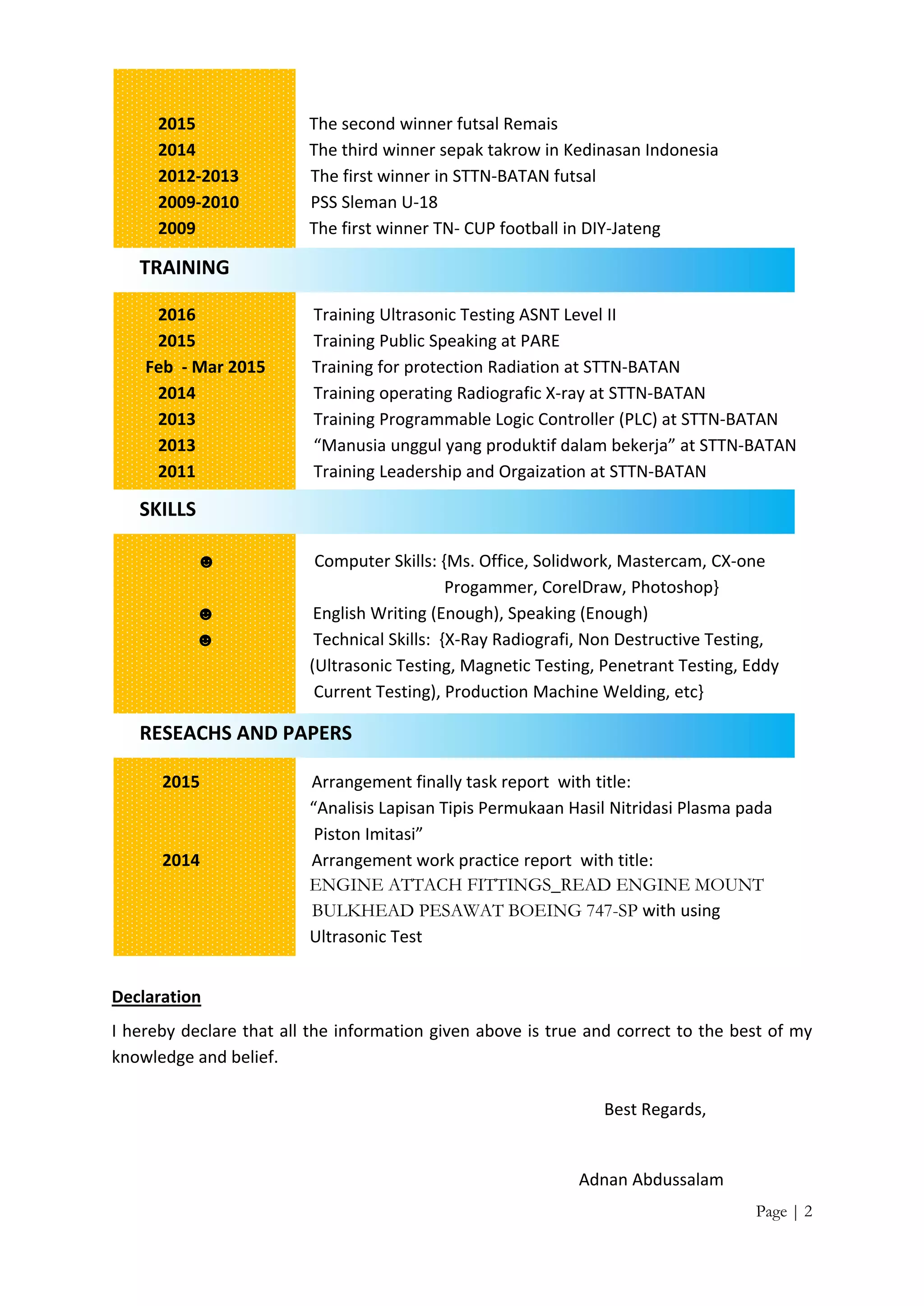 CV. Adnan Abdussalam | PDF