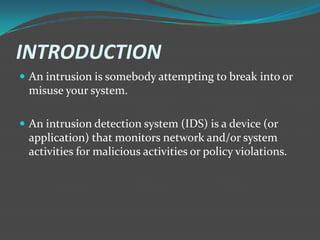 Intrusion detection system | PPTX