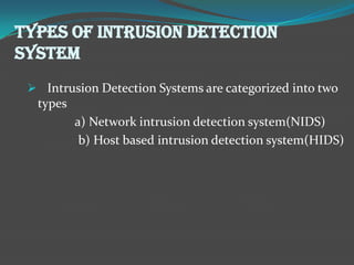 Intrusion detection system | PPTX