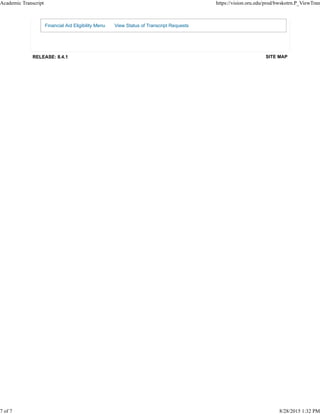 Daniel Clark's ORU Transcript | PDF