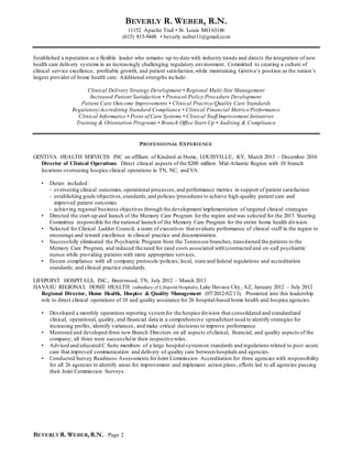 Weber Resume 2017 | DOCX | Healthcare Industry | Industries