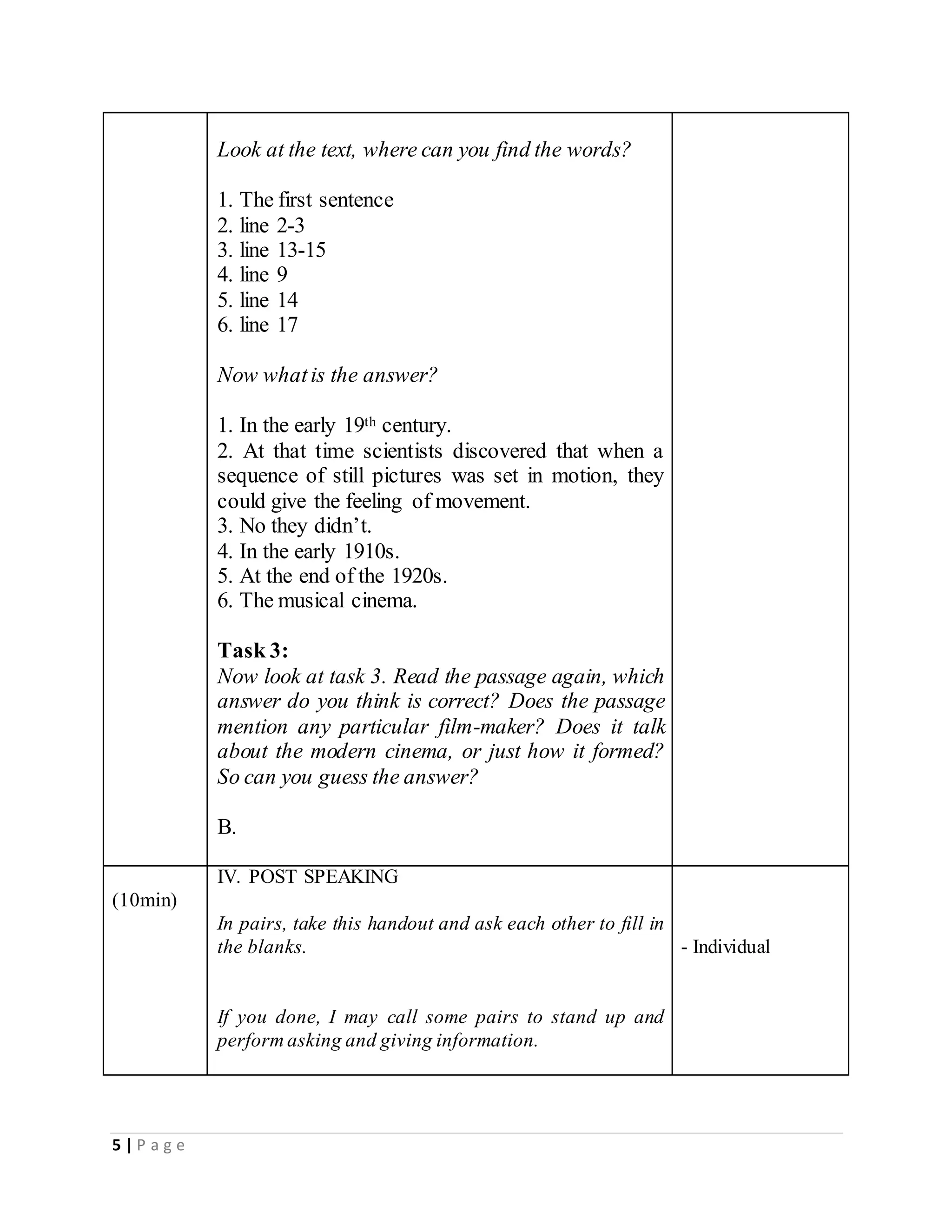 LESSON PLAN reading unit 13 | DOCX
