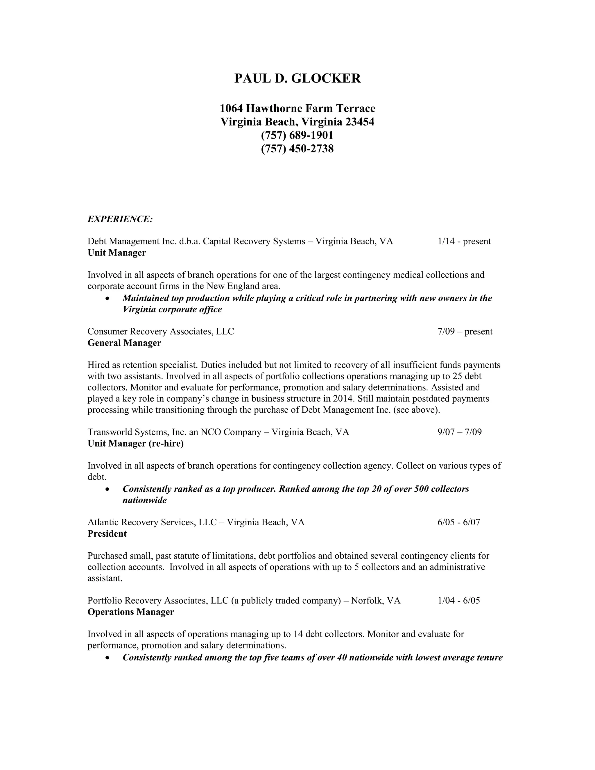 Paul Resume (1) | PDF