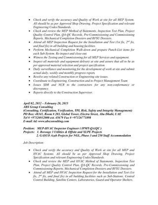 CV - MEP Inspector Engineer Froilan Ramos Balanao | DOC