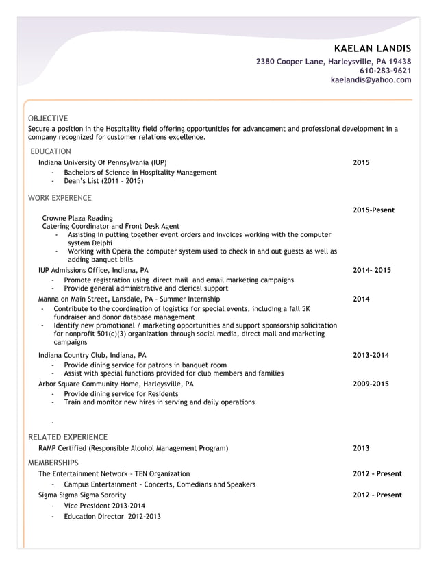 Kaelan Resume 2016 | PDF | Business and Finance