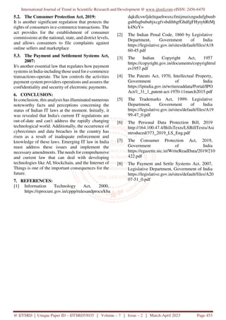 A Comprehensive Analysis of Cybercrime, Data Protection, Privacy, and e commerce Laws in India | PDF