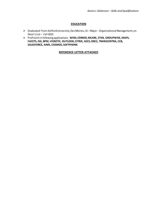 AARON DICKERSON MAY 2016 RESUME | DOCX