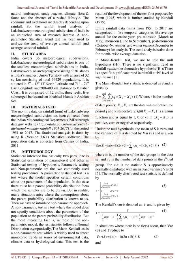 Application of Mann Kendall Trend Test and Sen’s Slope Estimator to ...