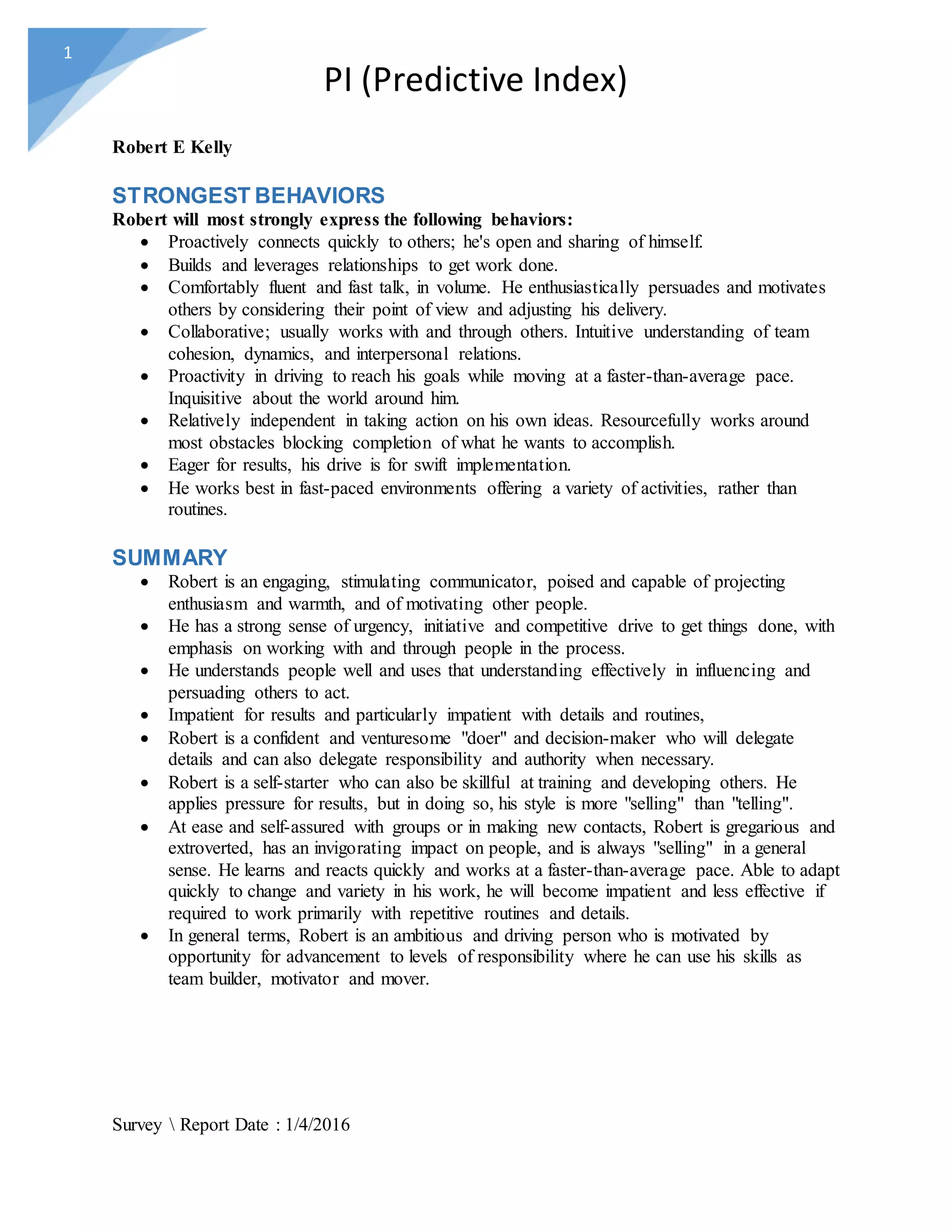 Summary of Predictive Index | PDF