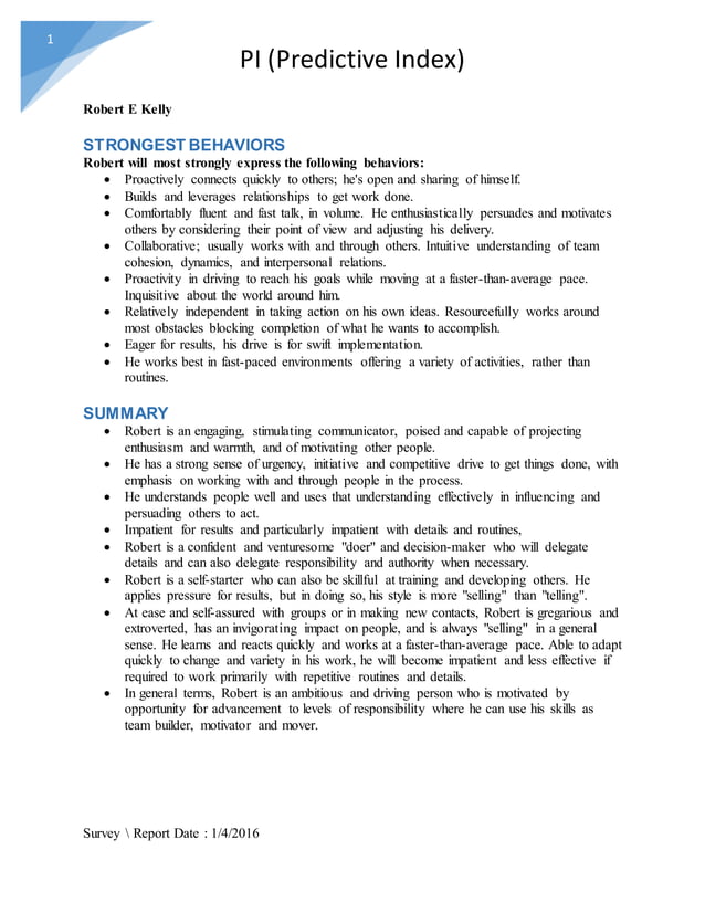 Summary of Predictive Index | PDF