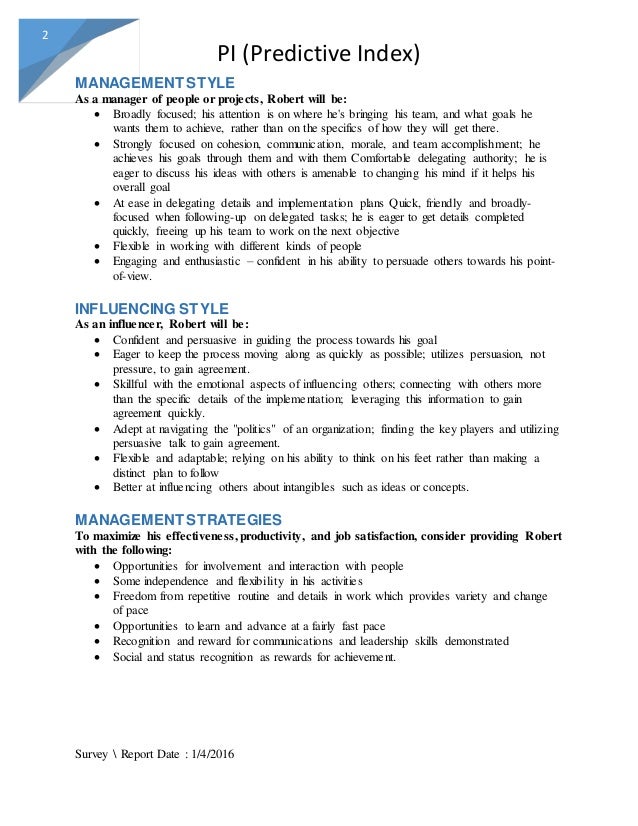 Summary of Predictive Index