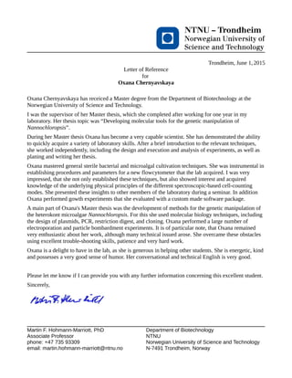 Reference letter - Associate professor | PDF