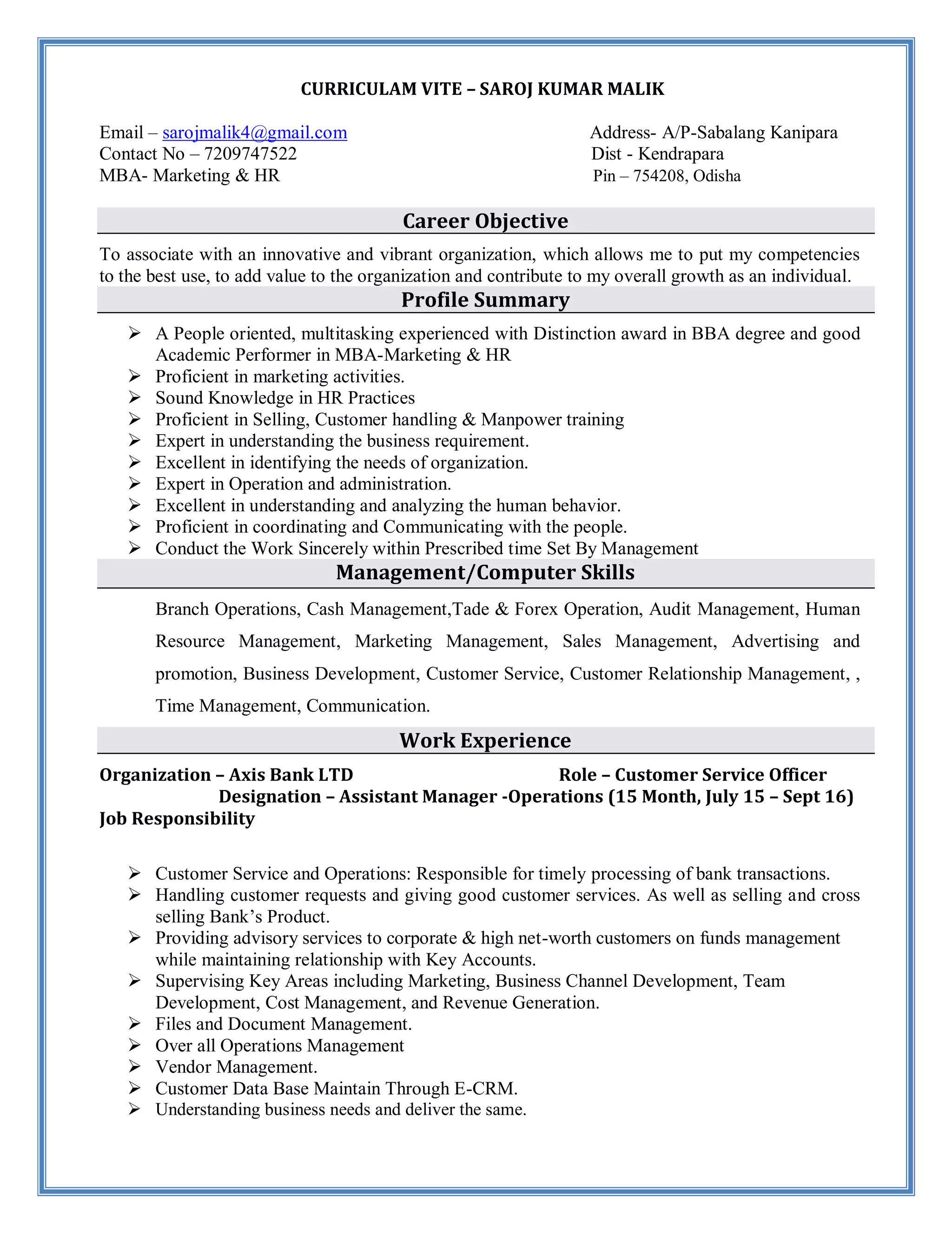 SAROJ MALIK MBA | PDF