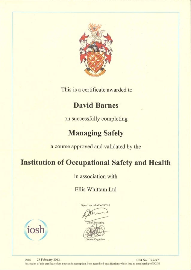 IOSH Institution of Occupational Safety and Health IOSH Institution of Occupational Safety and Health