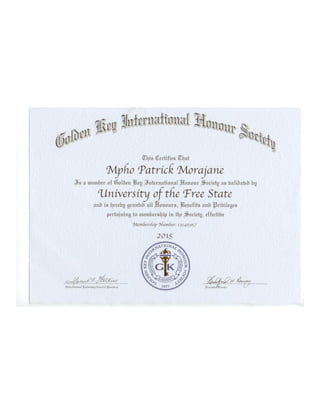 Golden Key Certificate | PDF