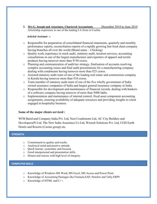 ACA Emily Megha Issac_Resume | PDF