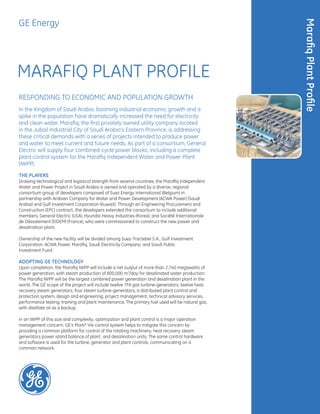 Marafiq Plant Profile MarkVIe - FINAL | PDF