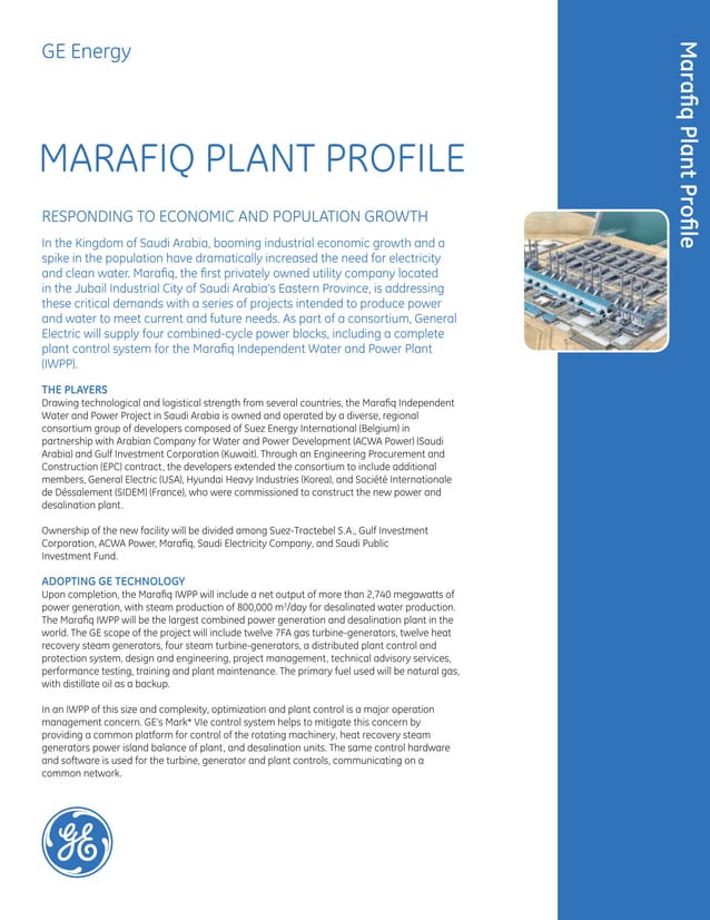 Marafiq Plant Profile MarkVIe - FINAL | PDF